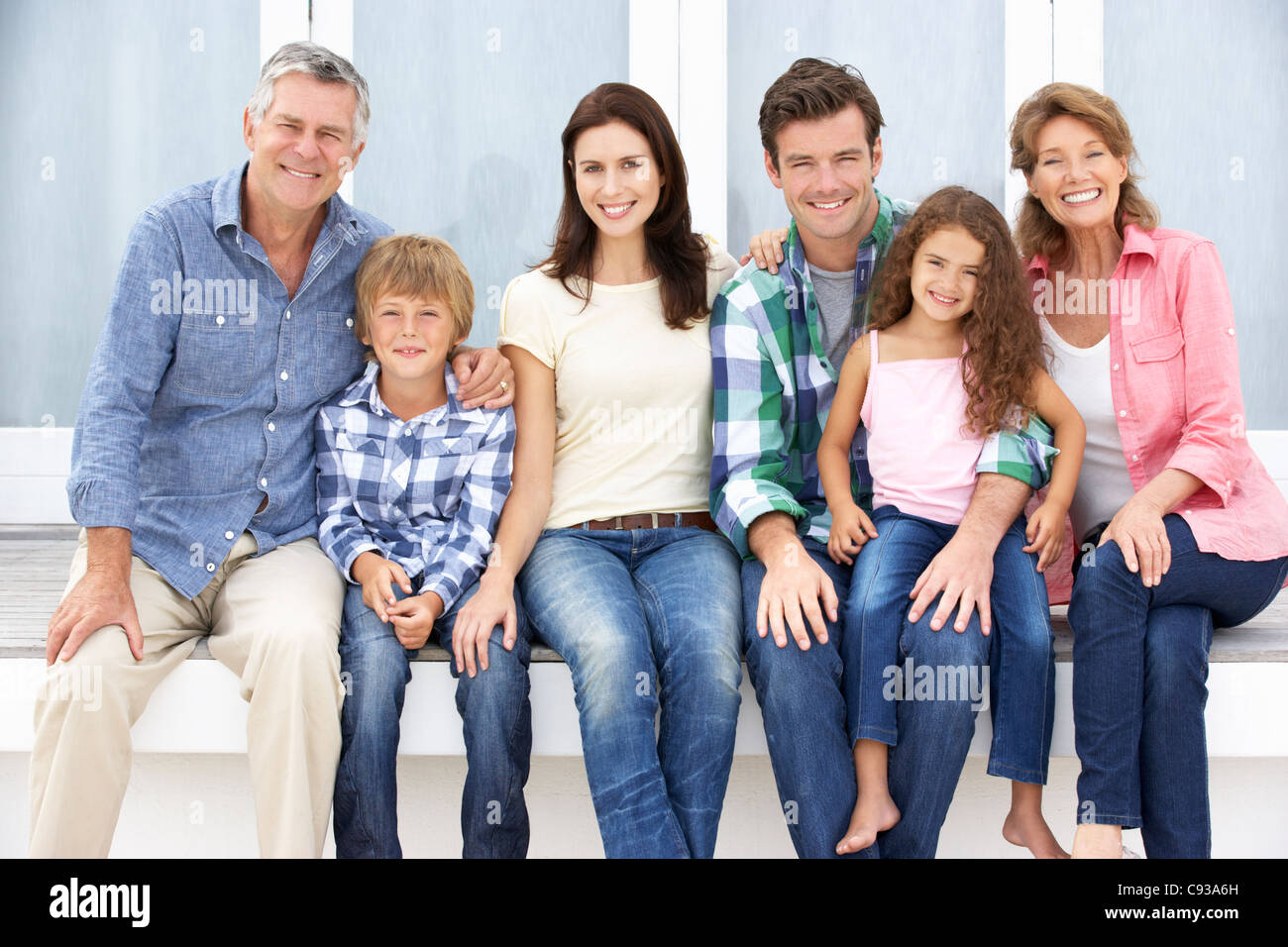 Portrait multi-generation family outdoors Stock Photo - Alamy