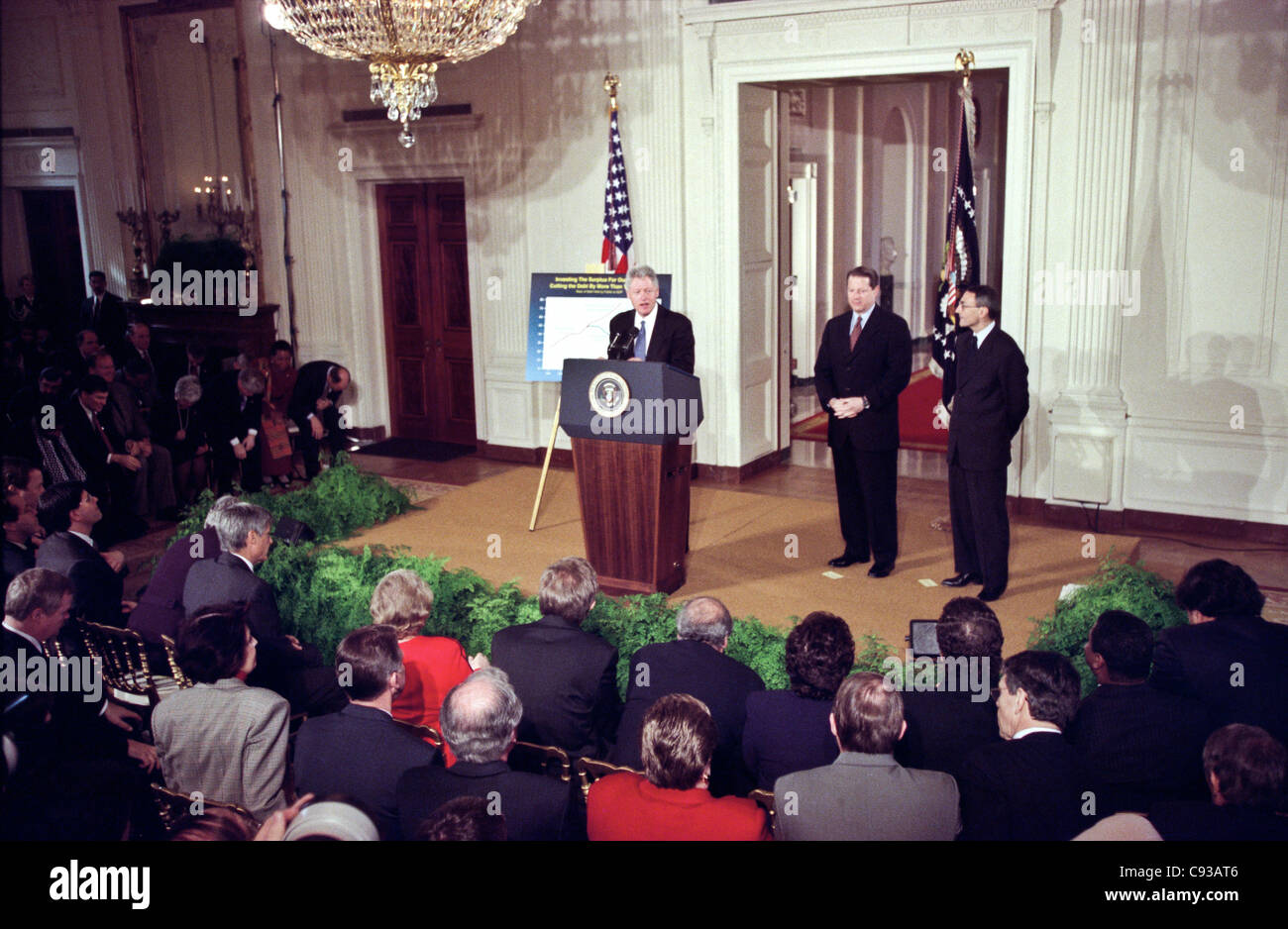 President Bill Clinton unveils the Year 2000 federal budget February 1 ...