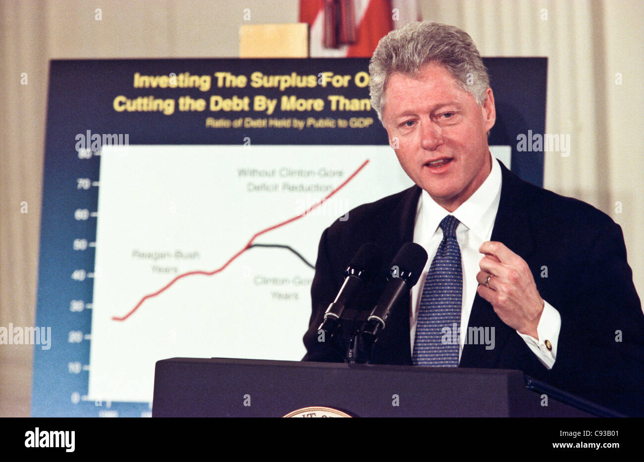President Bill Clinton unveils the Year 2000 federal budget February 1 ...