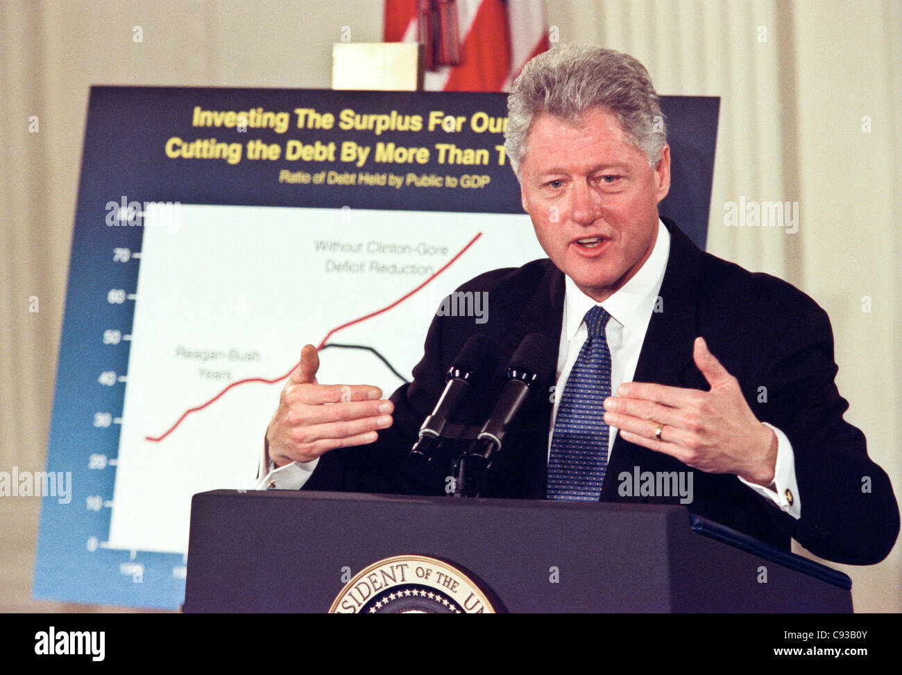 President Bill Clinton unveils the Year 2000 federal budget February 1 ...