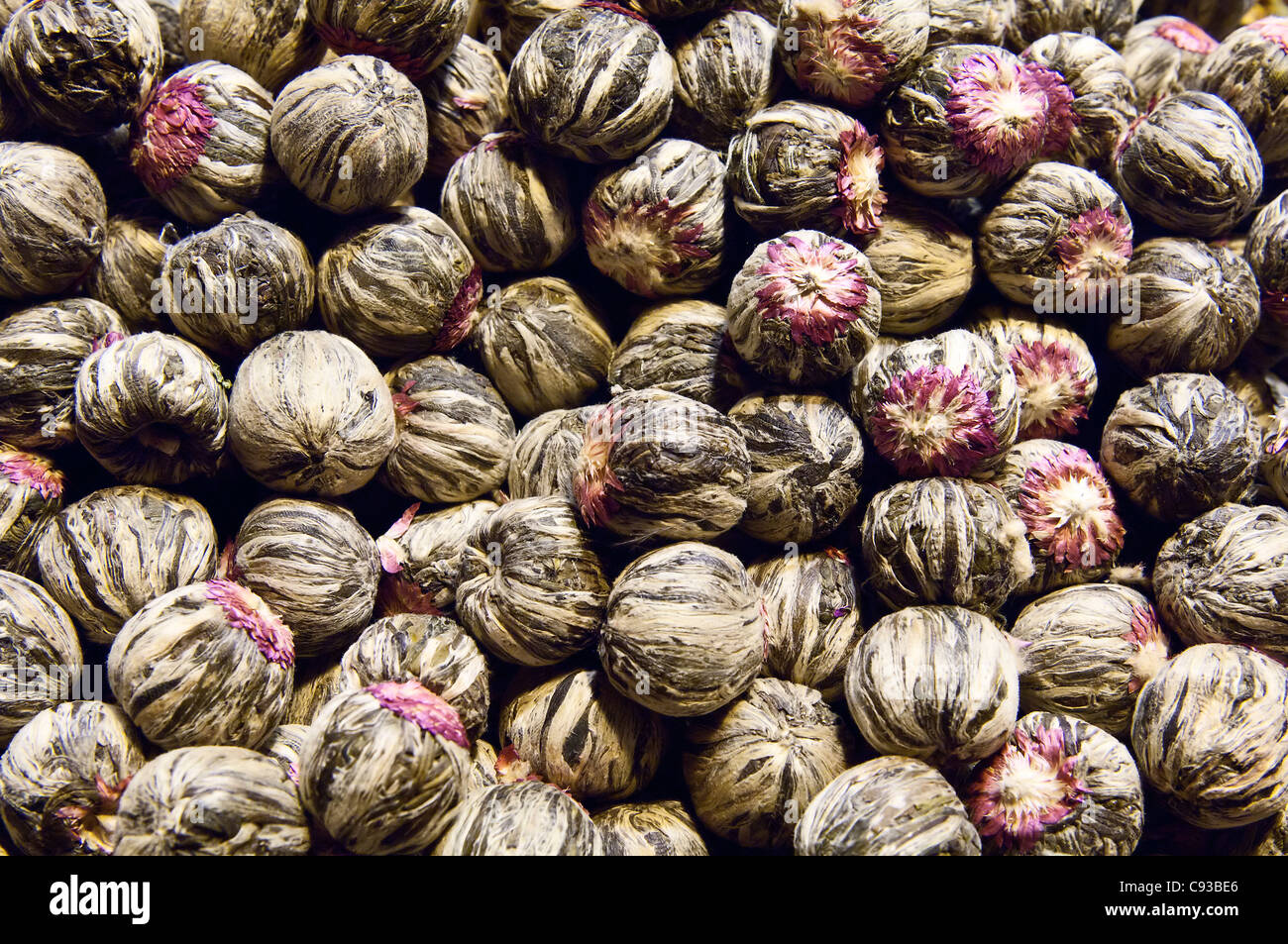 Chinese green herbal tea flowers Stock Photo - Alamy