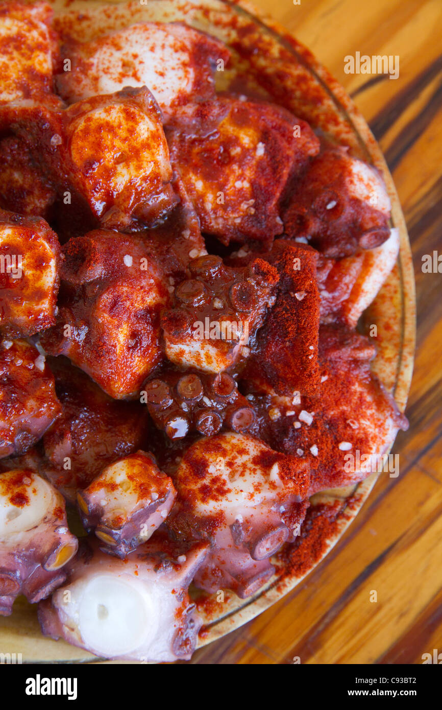 Spanish Tapas Galician style octopus "Pulpo a la Gallega" , Galicia ...