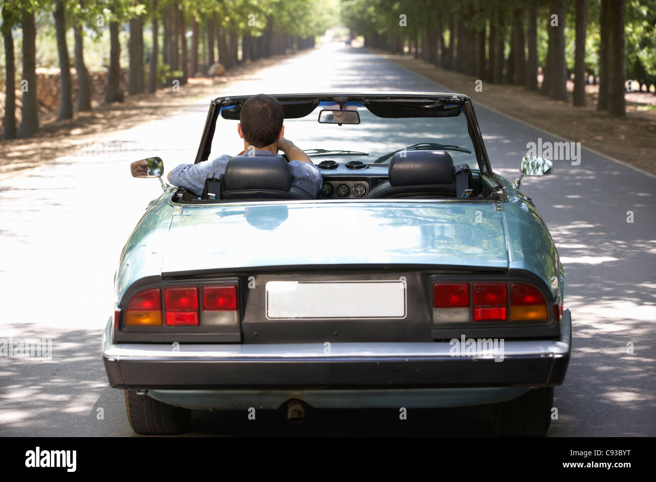 Sports car driving trees hi-res stock photography and images - Alamy