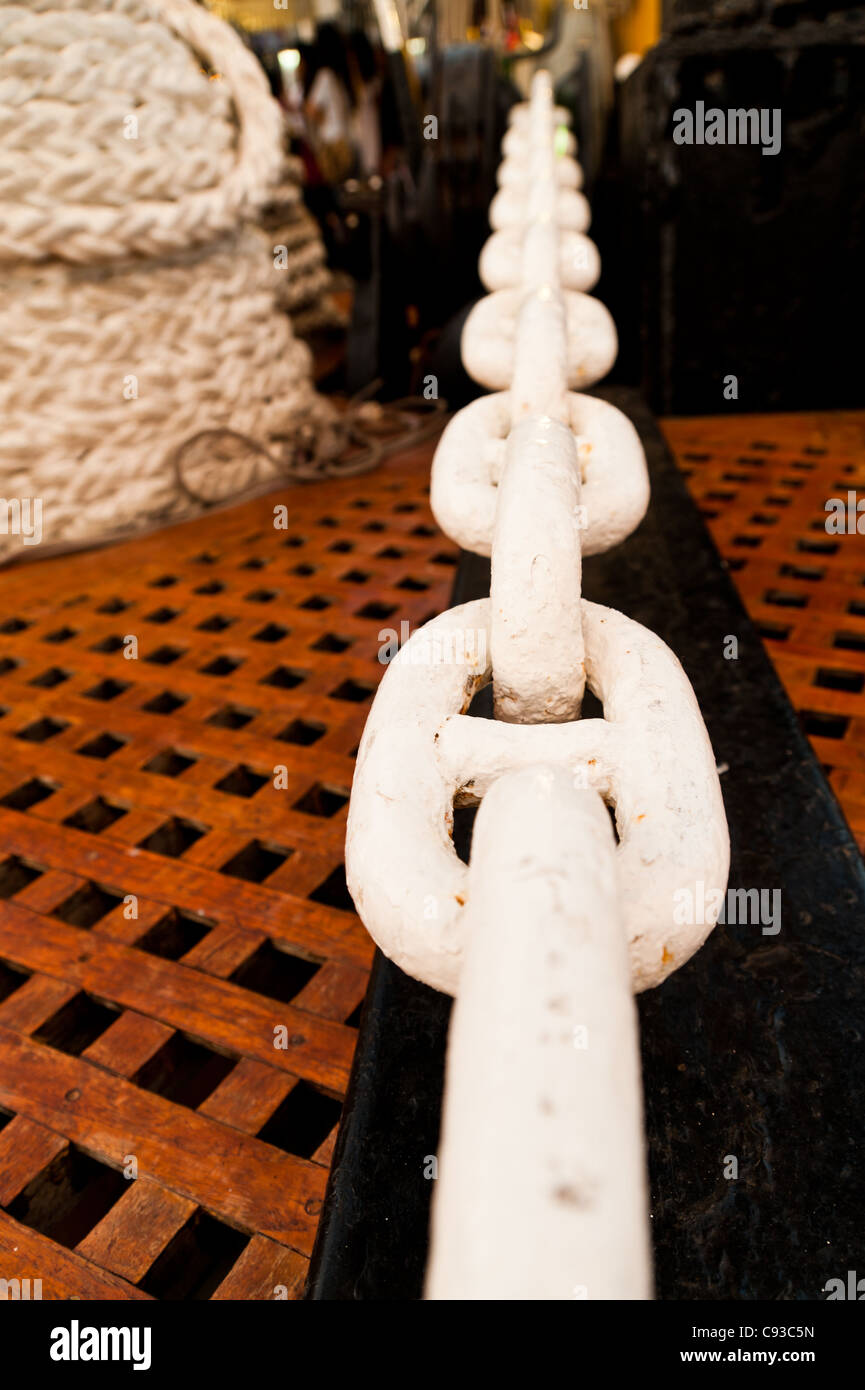 Huge ship chain perspective Stock Photo - Alamy