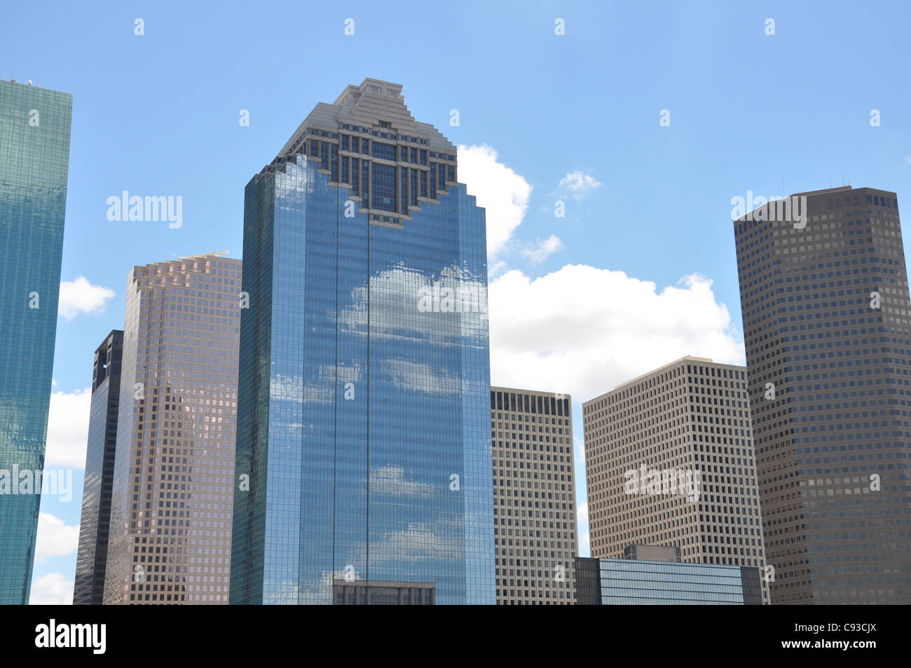 Houston Skyline under a bright blue sky Stock Photo - Alamy