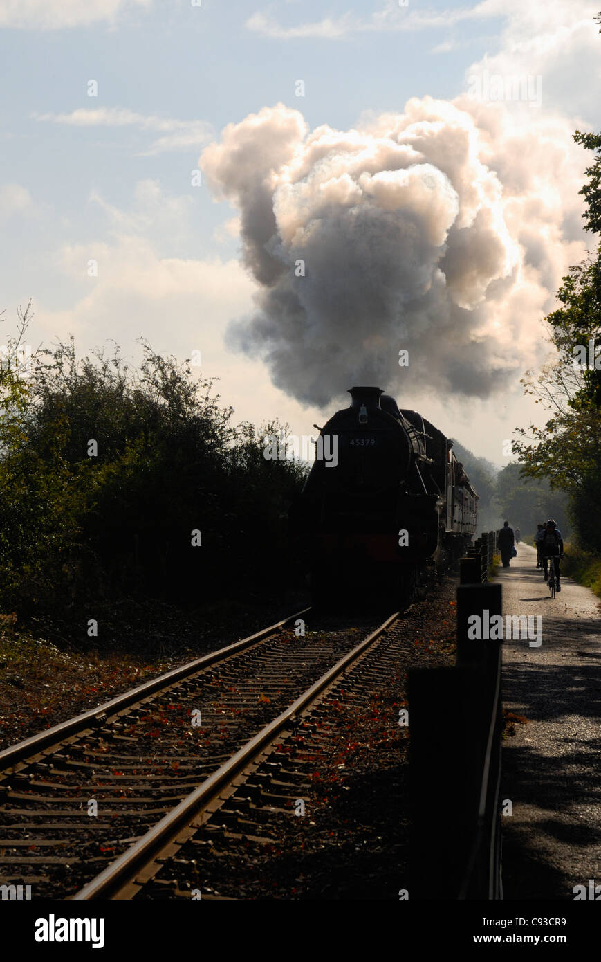 Steam locomotive Black 5 no 45379 at Bitten railway (Avon Valley ...