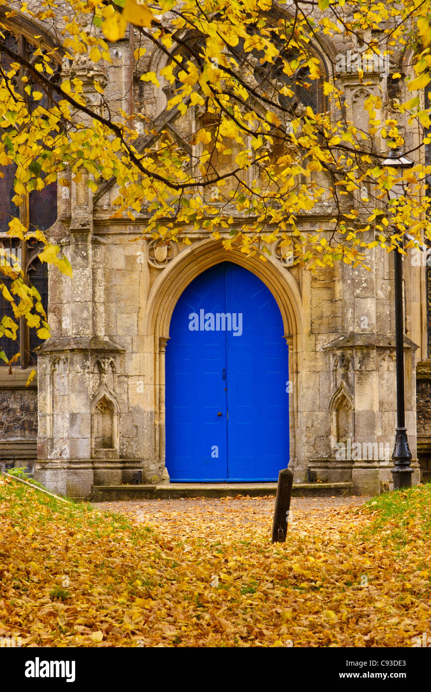 Blue church door uk hi-res stock photography and images - Alamy