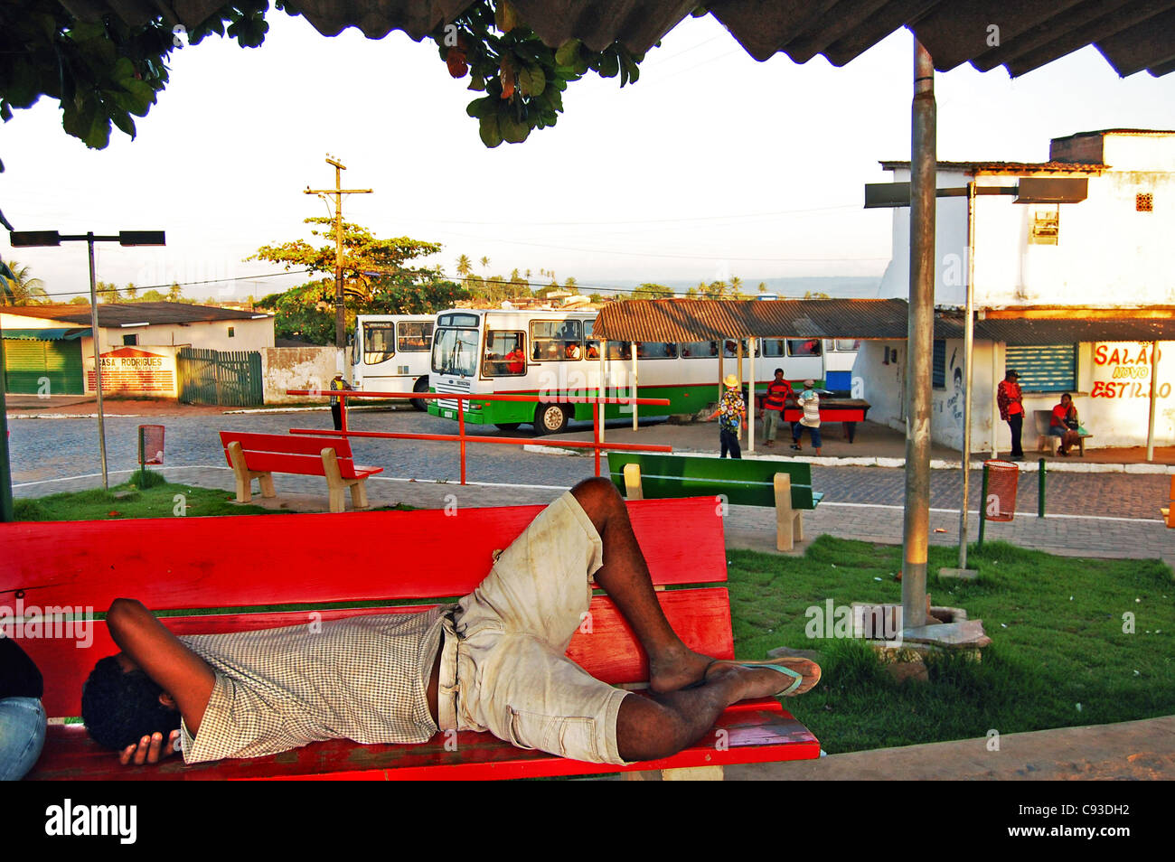 Resting at traditional Brazilian Maracatu Rural festival Sambada ...