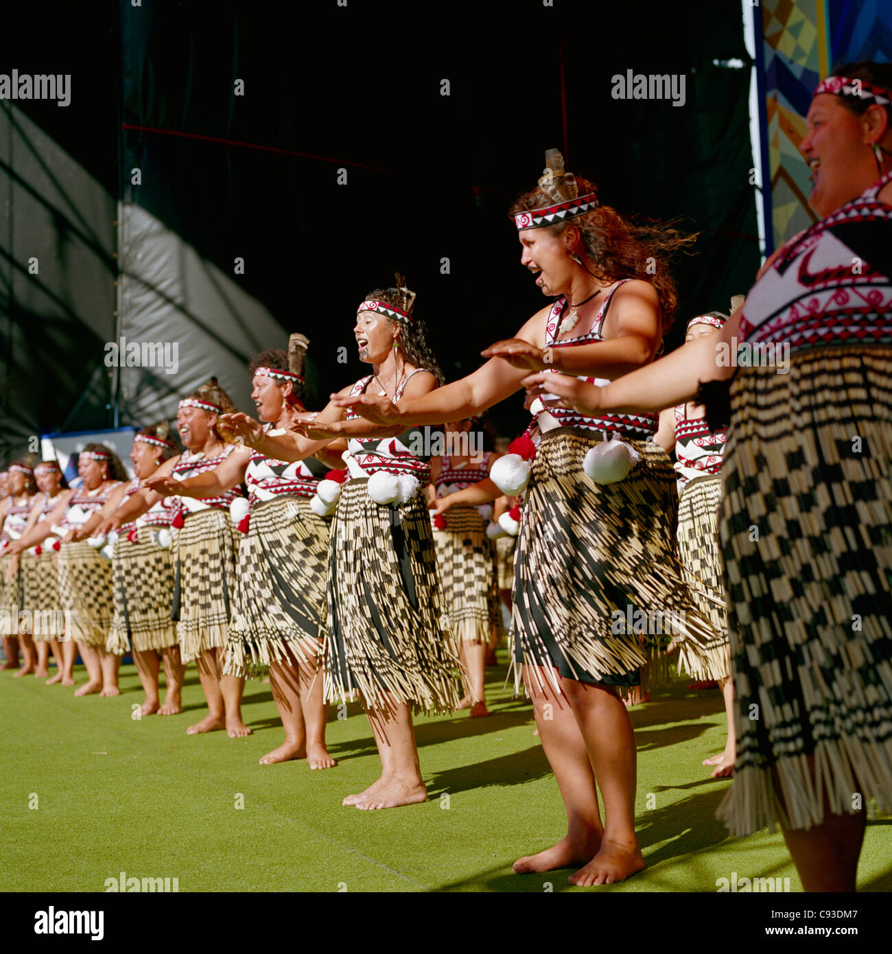 Maori action song performed by Te Manu Huia New Zealand Stock Photo - Alamy