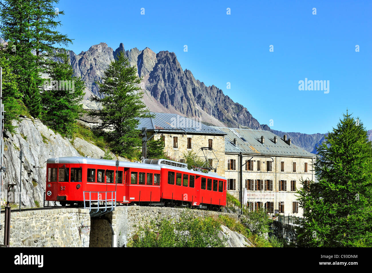 Historic train: le train du Montenvers, Chamonix, France Stock Photo ...