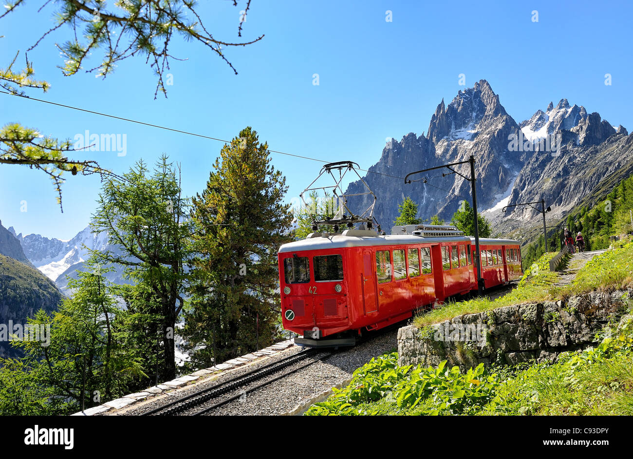 Historic train: le train du Montenvers, Chamonix, France Stock Photo ...