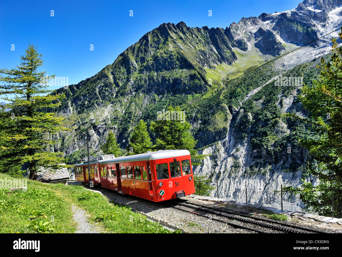 Historic train: le train du Montenvers, Chamonix, France Stock Photo ...