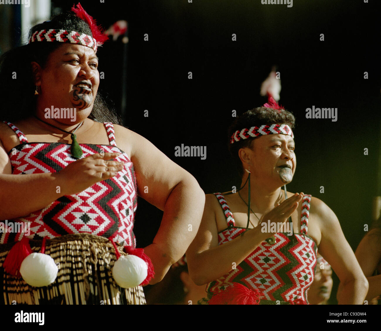 Maori performance by Te Waka Huia New Zealand Stock Photo - Alamy