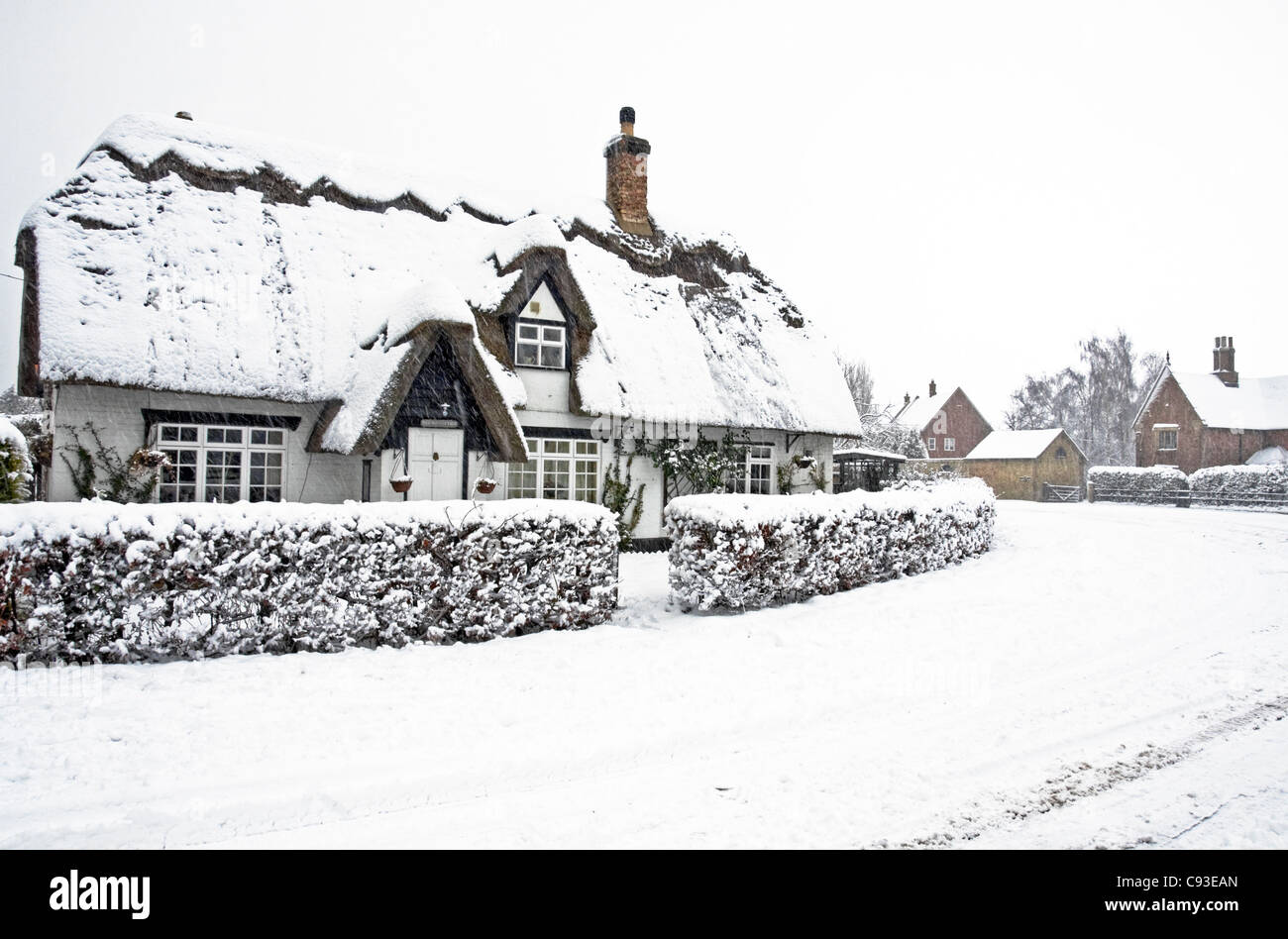 Snow covered Cottage Stock Photo - Alamy