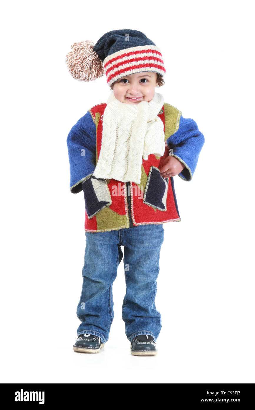 Girl in Bobble Hat "Cut out Stock Photo - Alamy