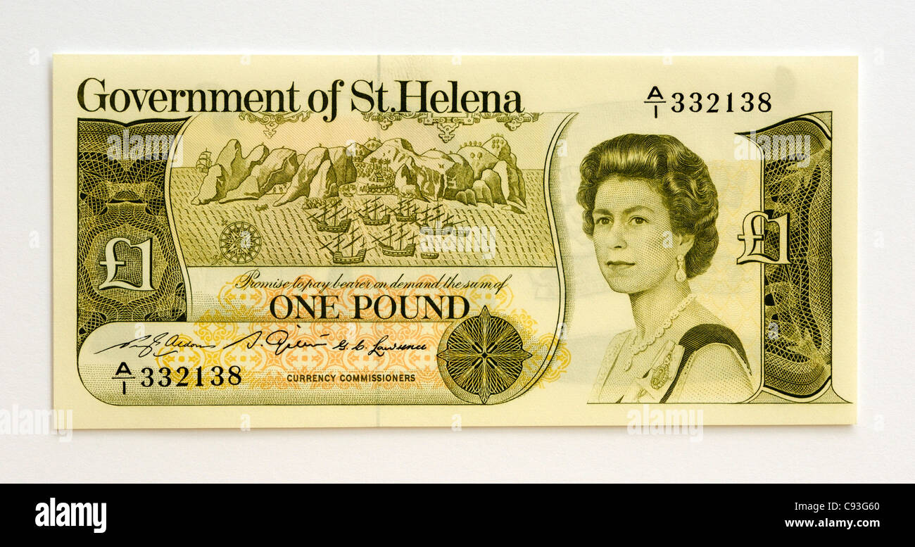 St Helena 1 One Pound Bank Note Stock Photo - Alamy