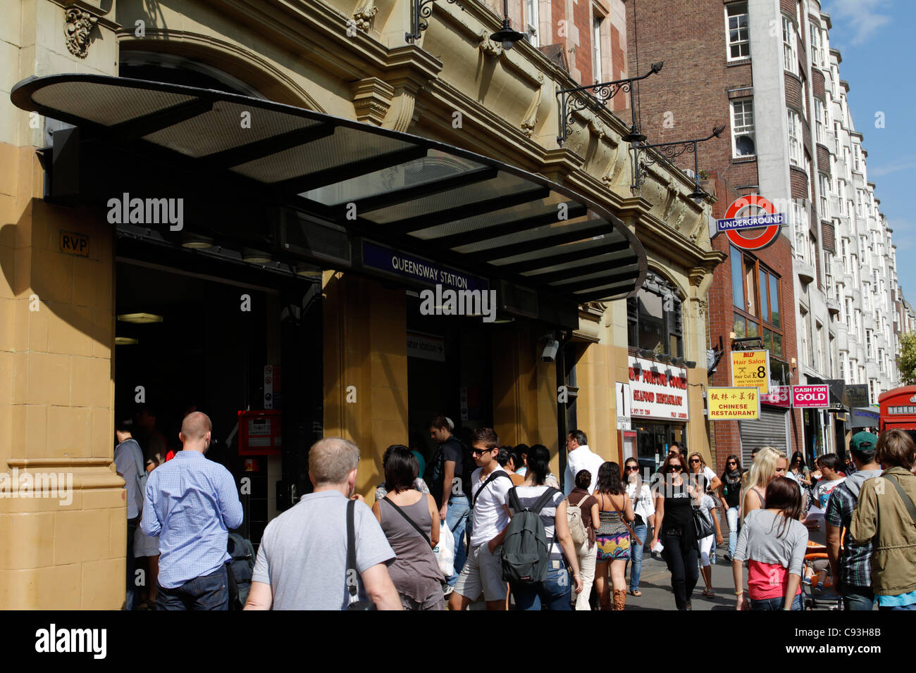 Queensway underground tube station at Bayswater - London, England Stock ...