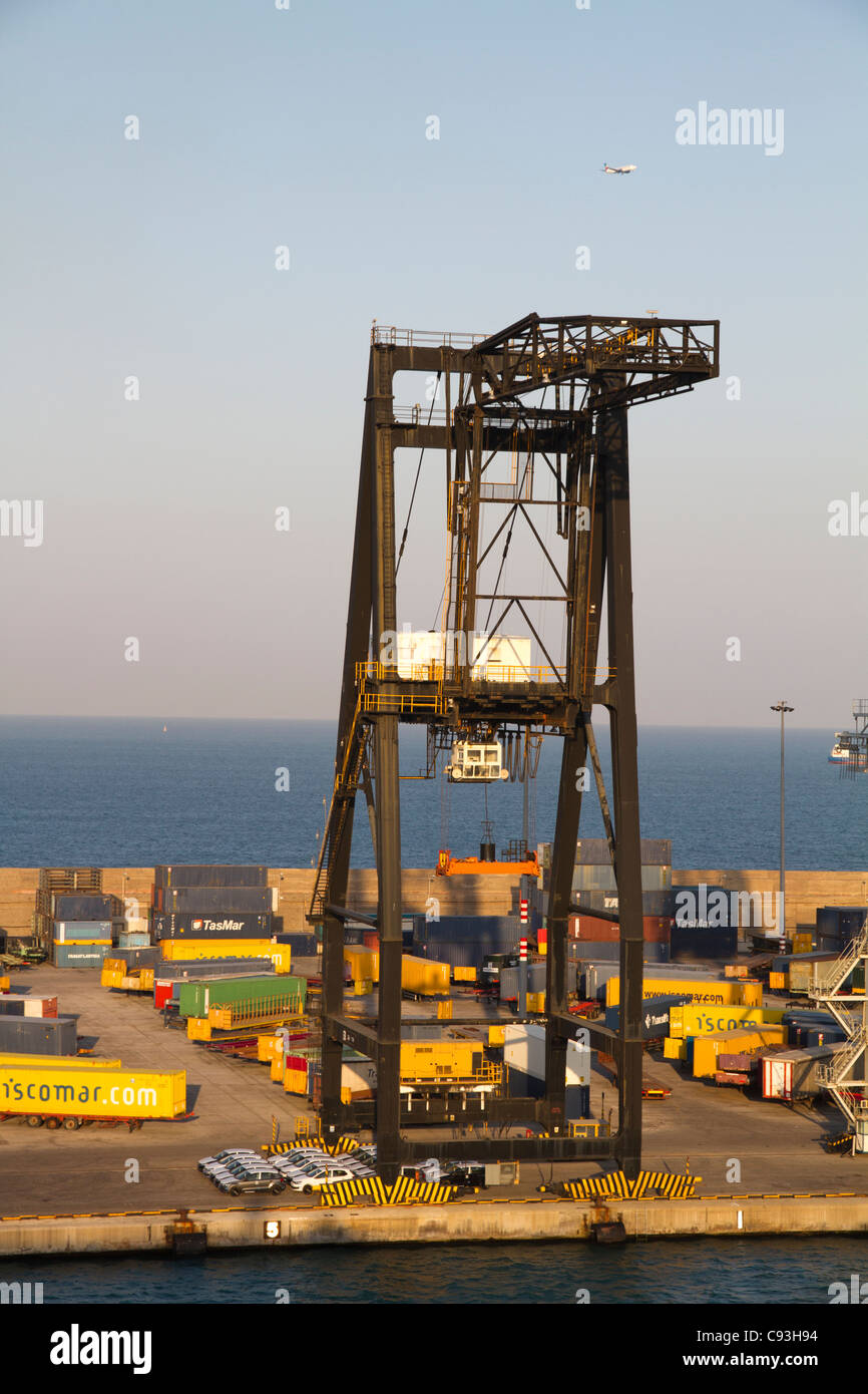 Shipping dockside port of Barcelona Catalonia Spain Europe Stock Photo ...
