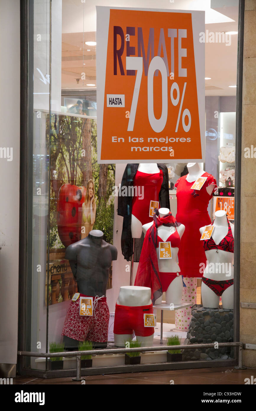 Sales on store shop Spain Stock Photo - Alamy