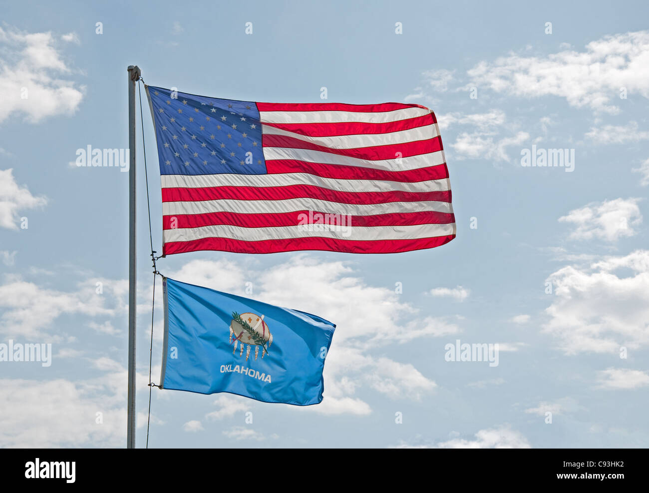 US and Oklahoma flags Stock Photo - Alamy