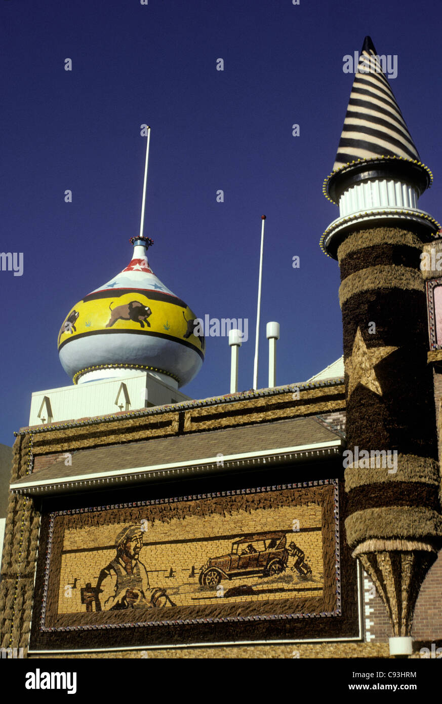 The Mitchell Corn Palace a folk art icon -- a building decorated with ...