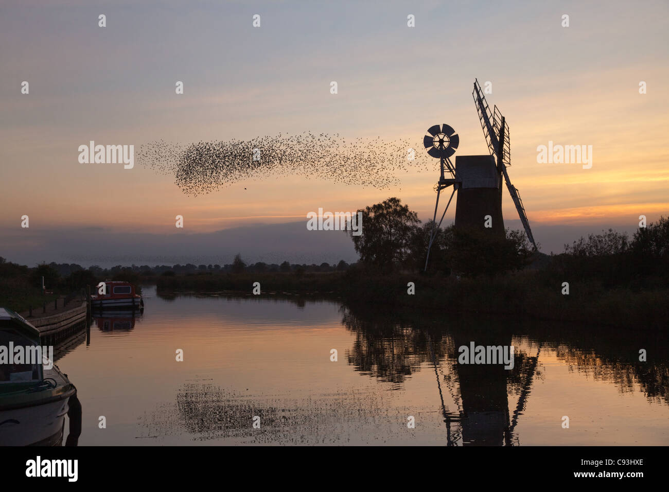Turf Fen Windmill, How Hill, at Sunset Stock Photo - Alamy