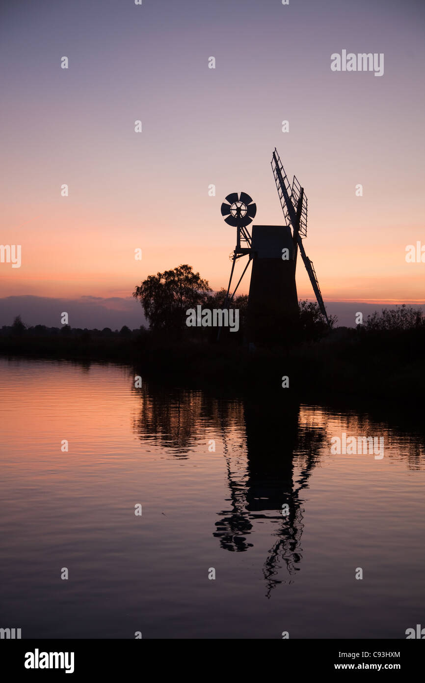 Turf Fen Windmill, How Hill, at Sunset Stock Photo - Alamy