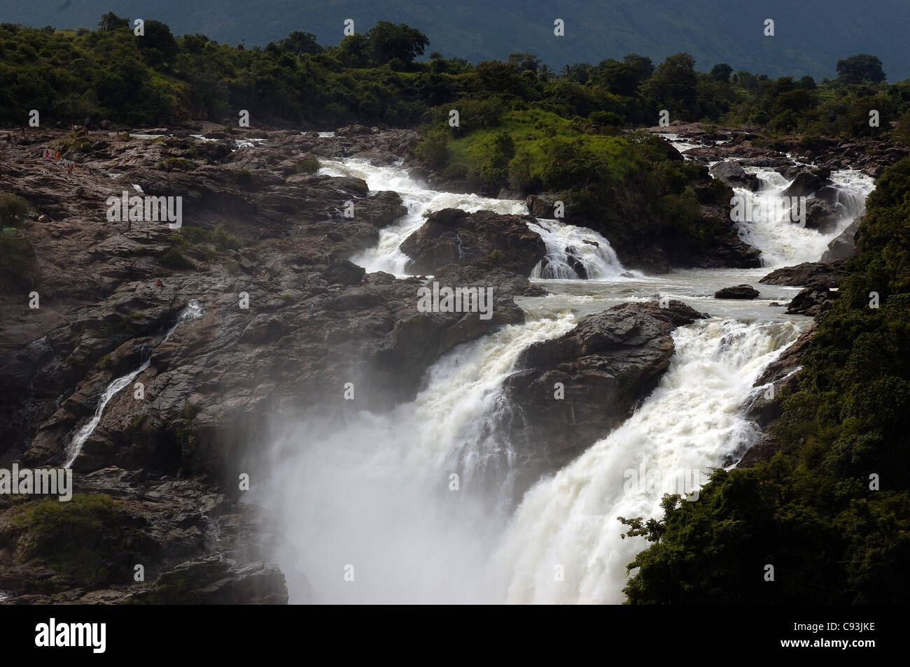 Waterfall on rocks Stock Photo - Alamy