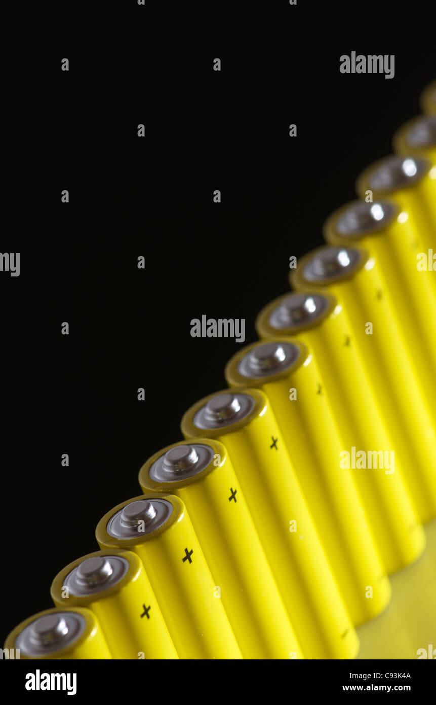 forefront of a group of AA batteries Stock Photo - Alamy