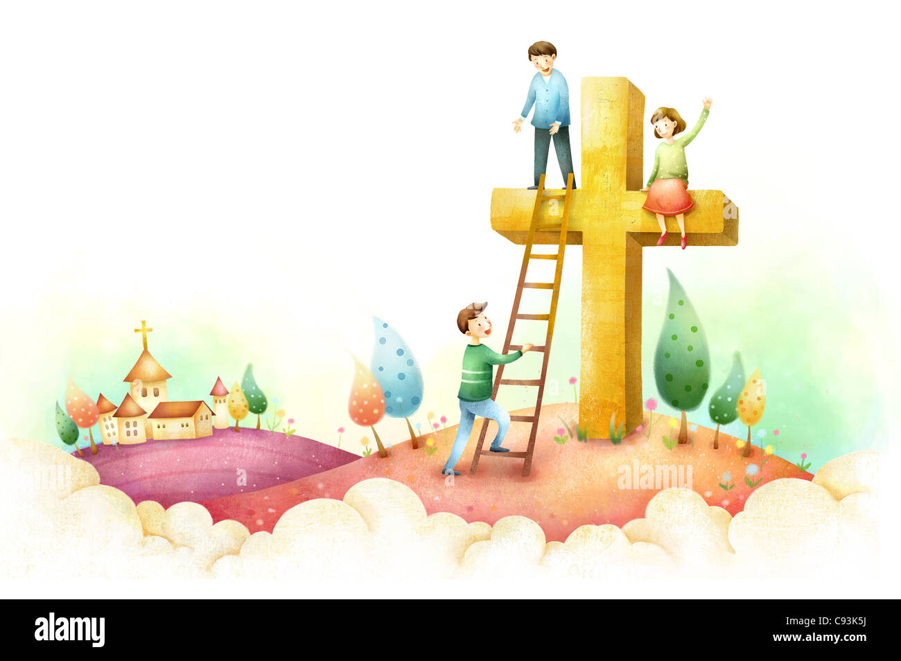 Children playing with cross Stock Photo - Alamy