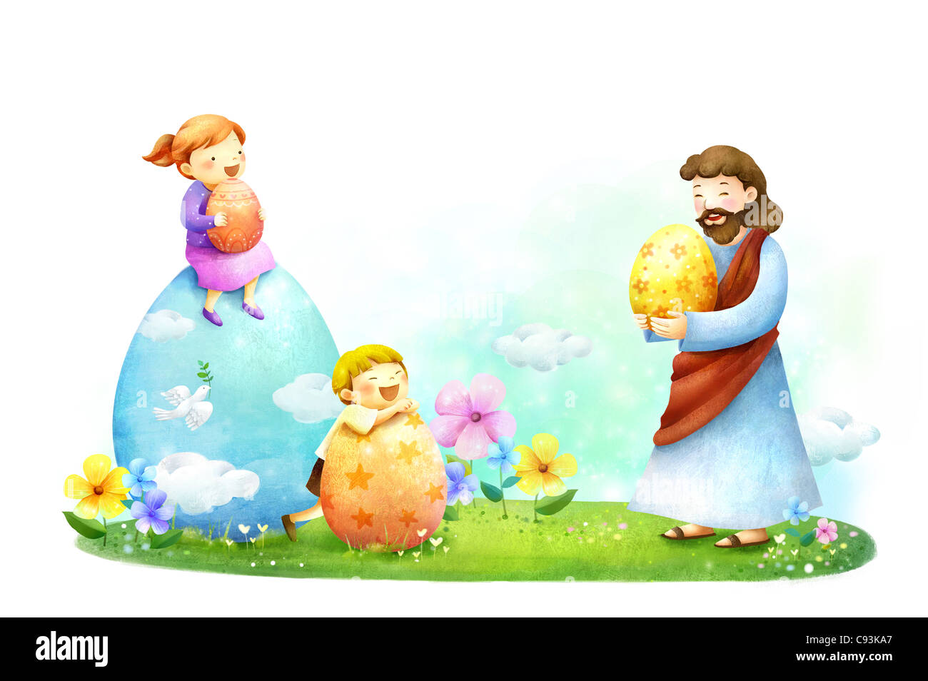 Jesus holding children love Cut Out Stock Images & Pictures - Alamy