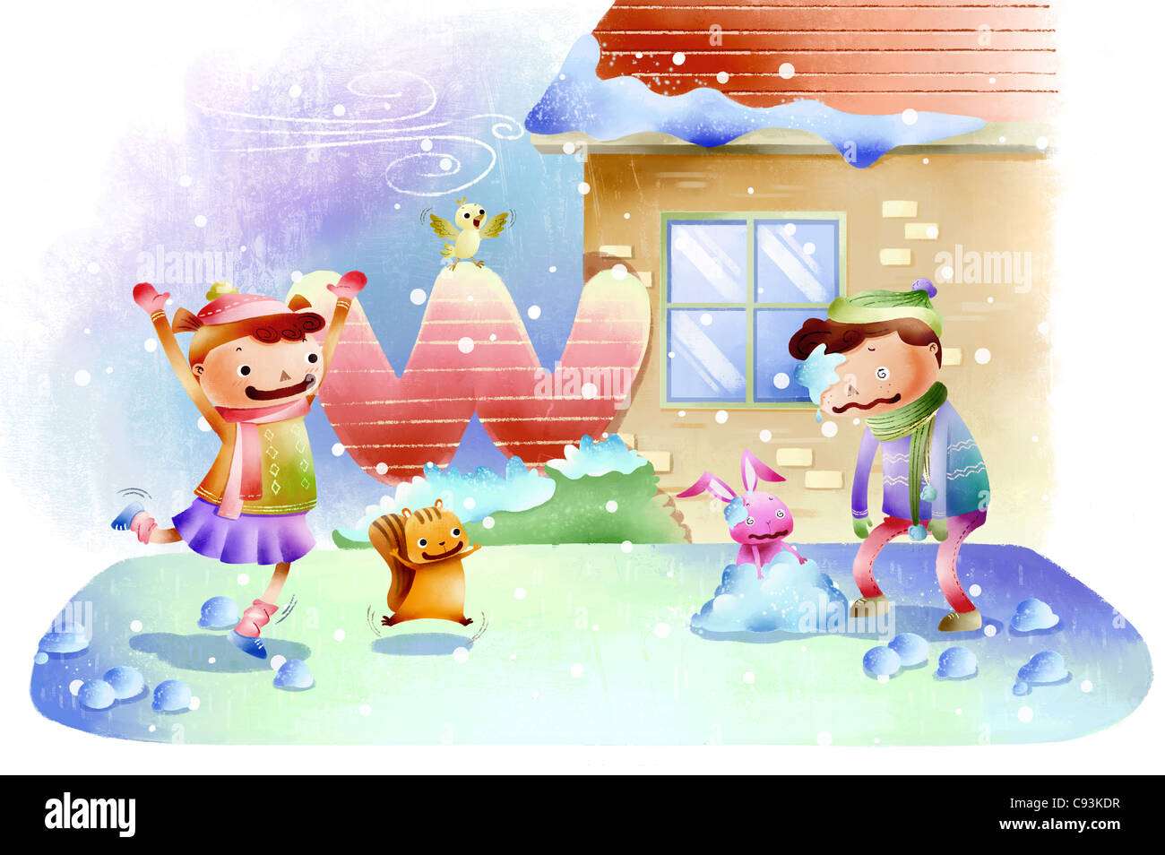 Boy standing outside house Cut Out Stock Images & Pictures - Alamy