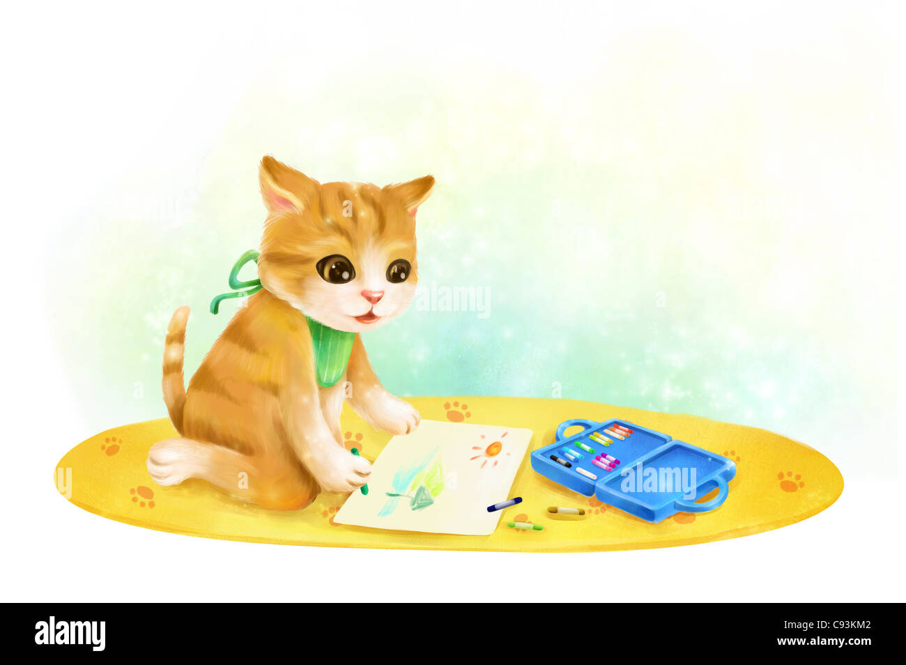 Kitten with crayon hi-res stock photography and images - Alamy