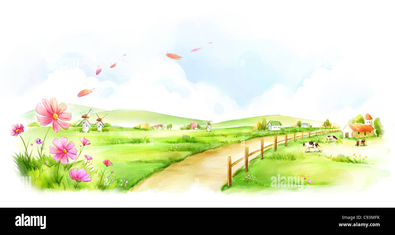 peaceful rural scene Stock Photo - Alamy