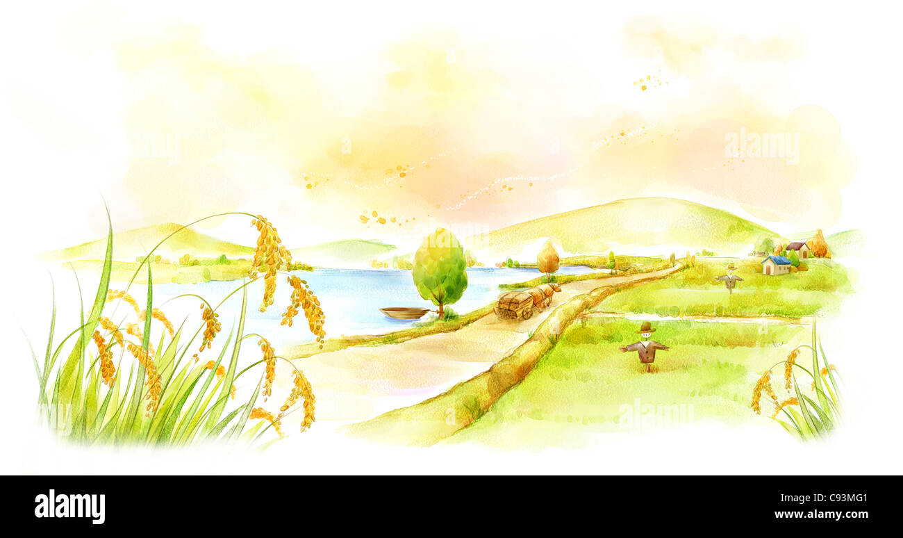 peaceful rural scene Stock Photo - Alamy