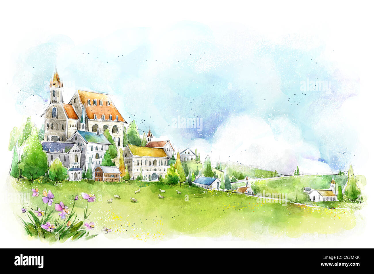 Peaceful rural scene Stock Photo - Alamy