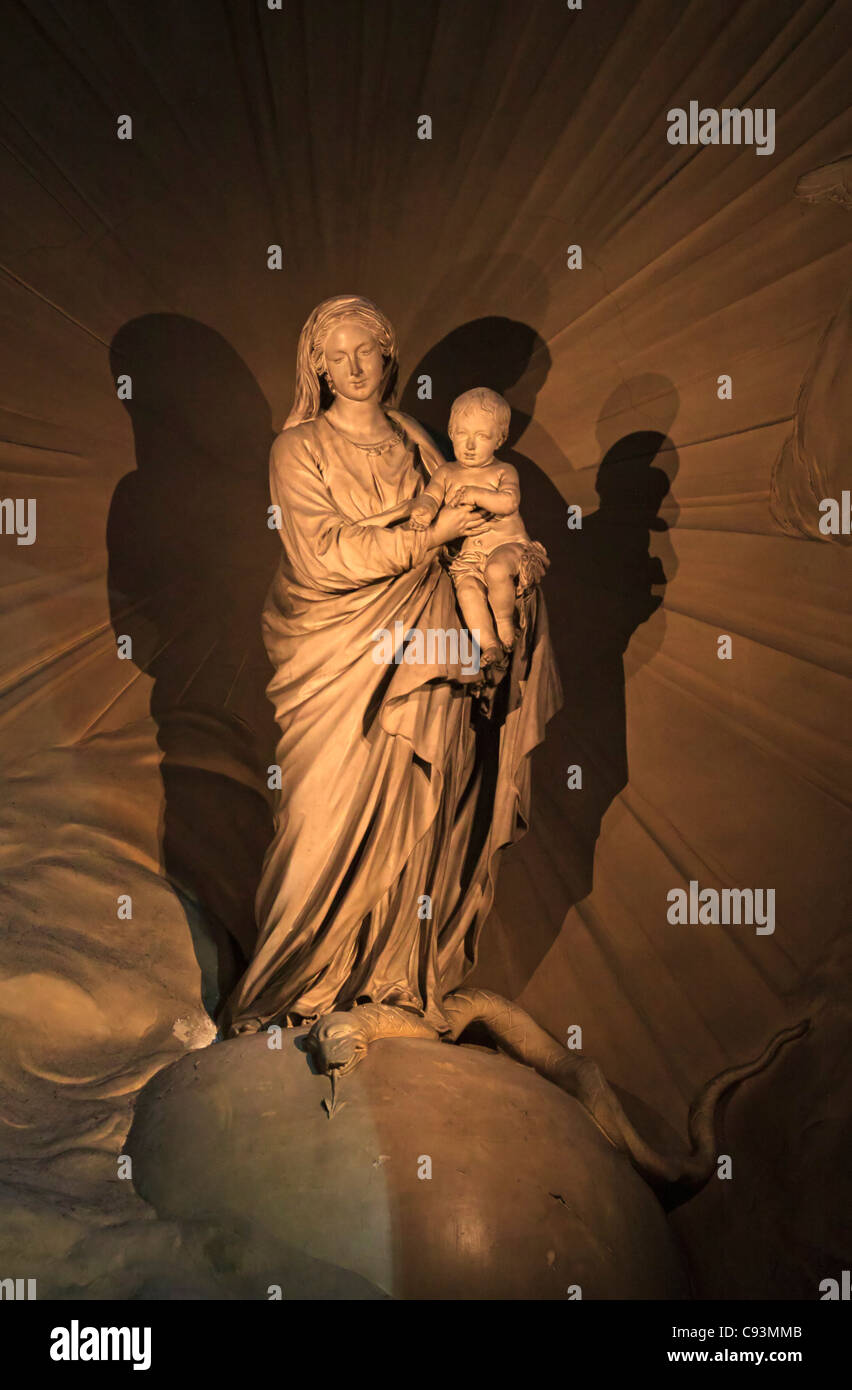 Statue of Madonna and Child by Jean-Baptiste Pigalle in the Lady Chapel ...