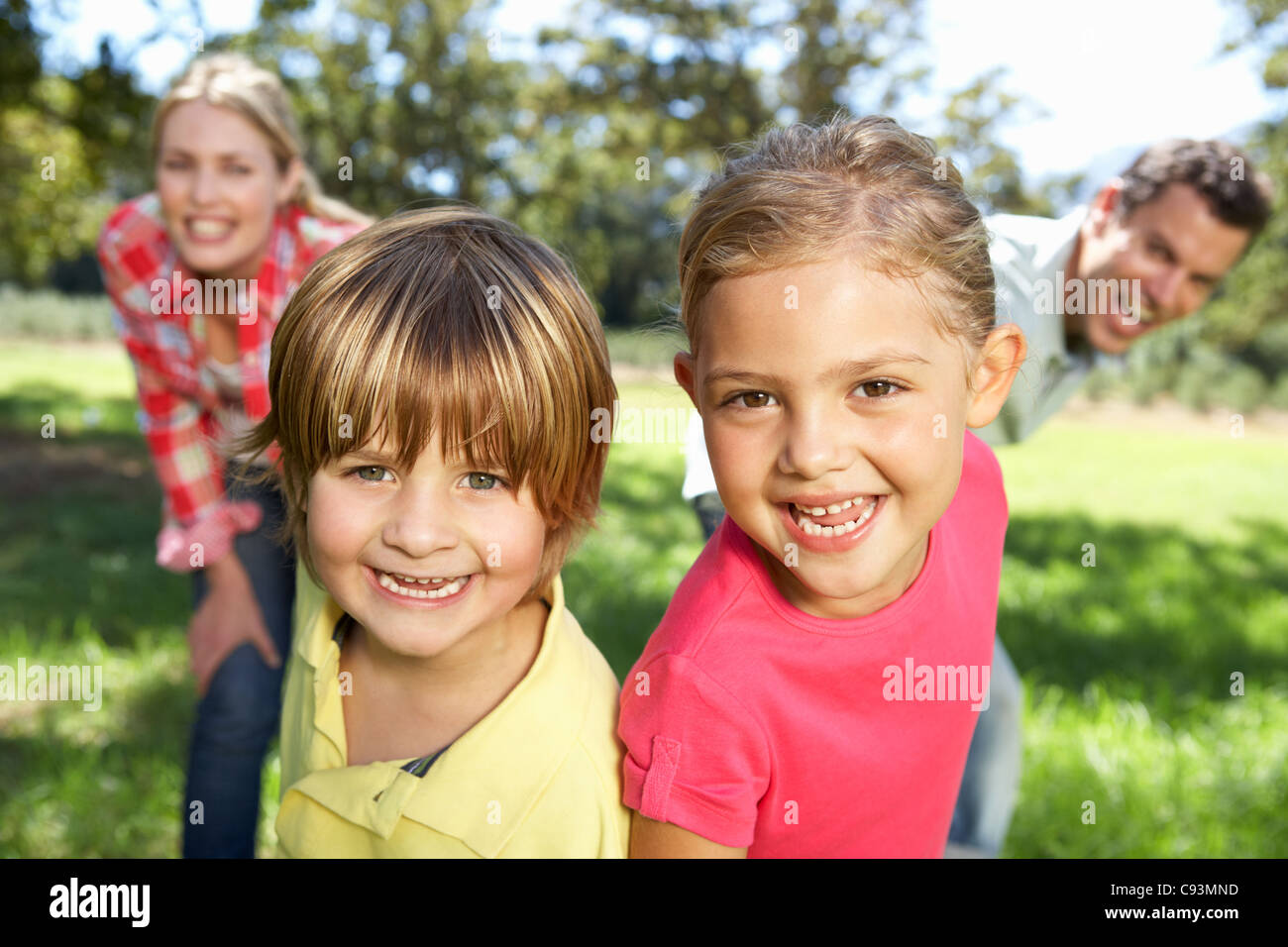 Family on country walk Stock Photo - Alamy
