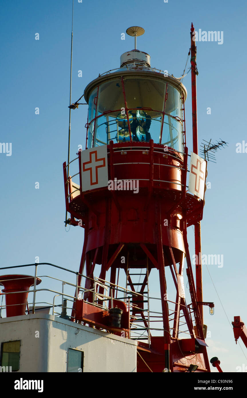 detail of the light aboard the Goleulong 2000 Lightship in Cardiff Bay ...