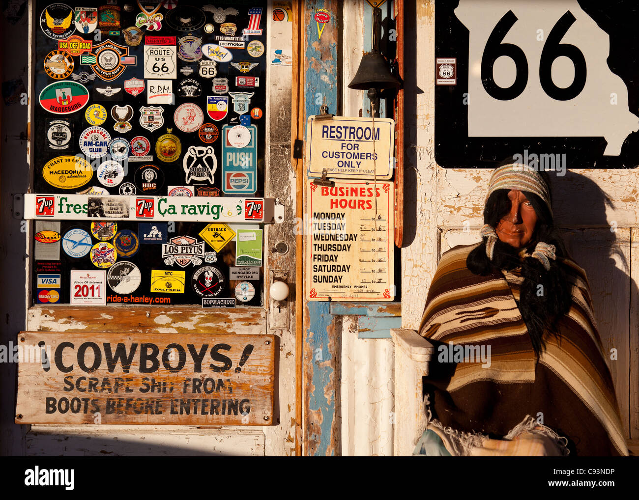 The entrance to Hackberry General Store along historic Route 66 ...