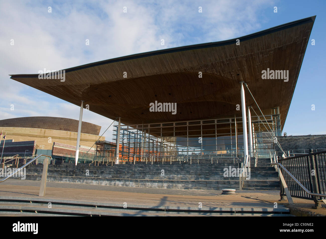 The Welsh Assembly debating chamber, or Senedd, Cardiff Stock Photo - Alamy
