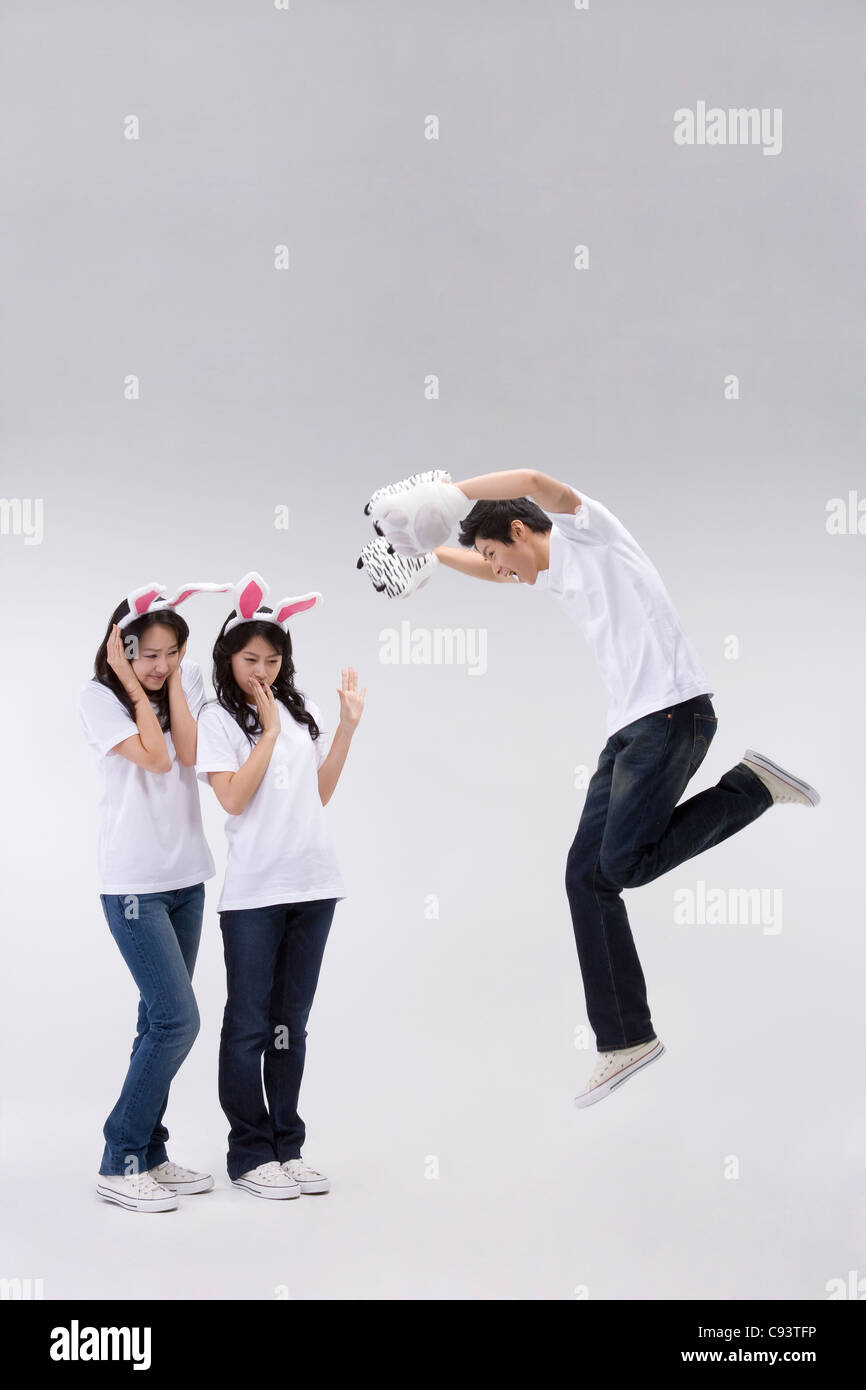 Tiger costume white background man hi-res stock photography and images ...