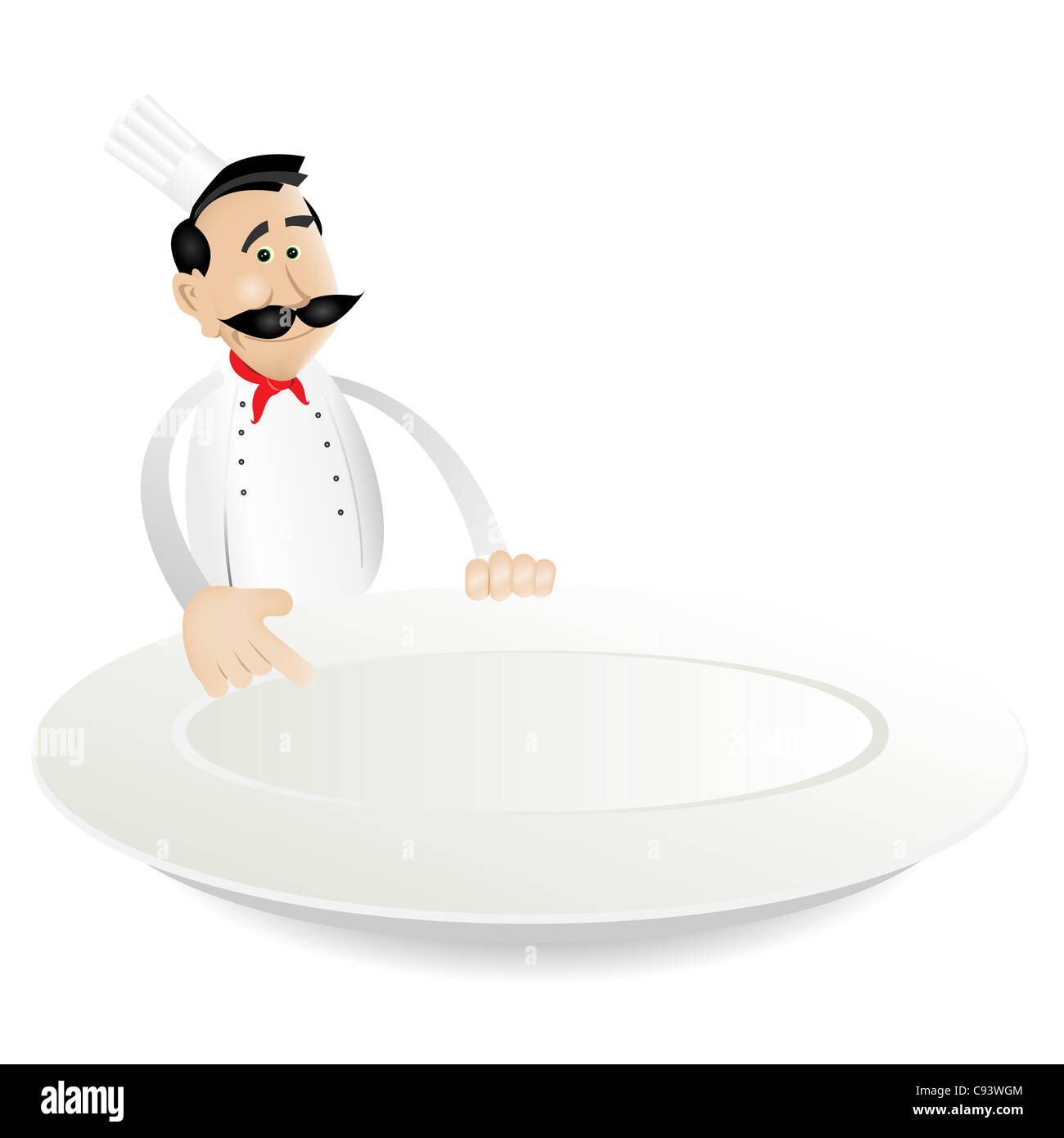 Illustration of a cartoon chef cook holding plate for showing today's ...