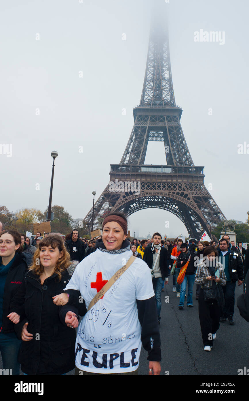 Paris, France, Crowd Young People, Occupy La Defense, France ...