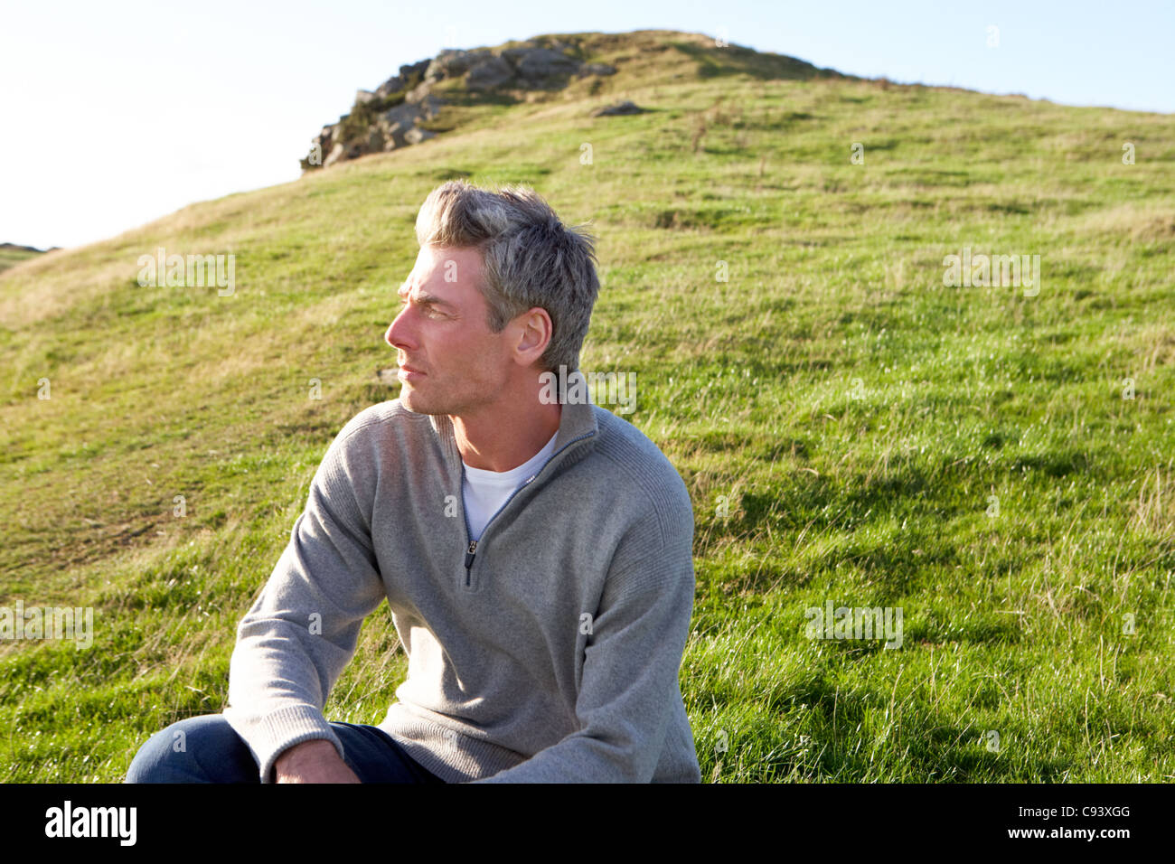 Man in countryside Stock Photo - Alamy