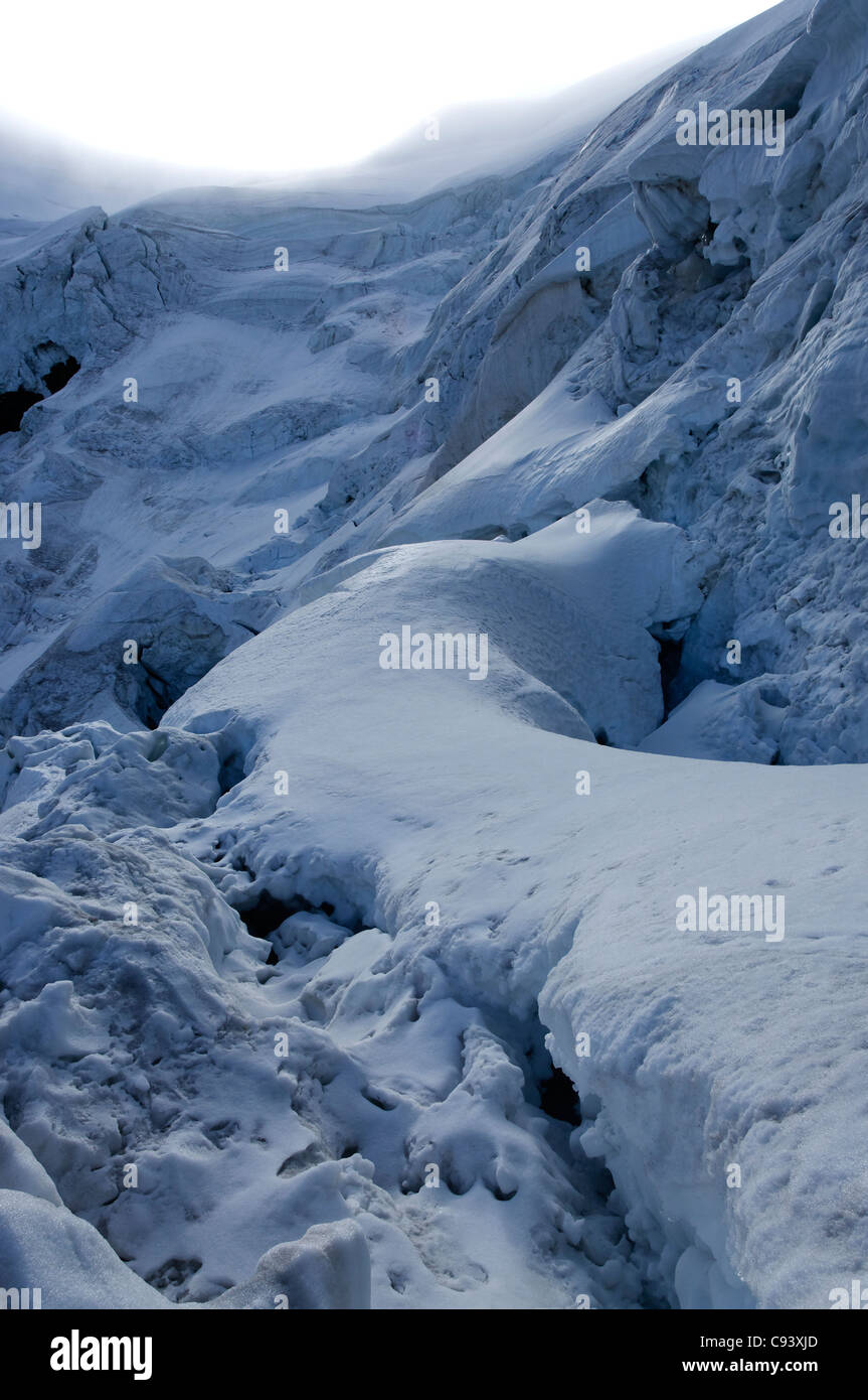 Ladders crossing crevasses glaciated scenery hi-res stock photography ...