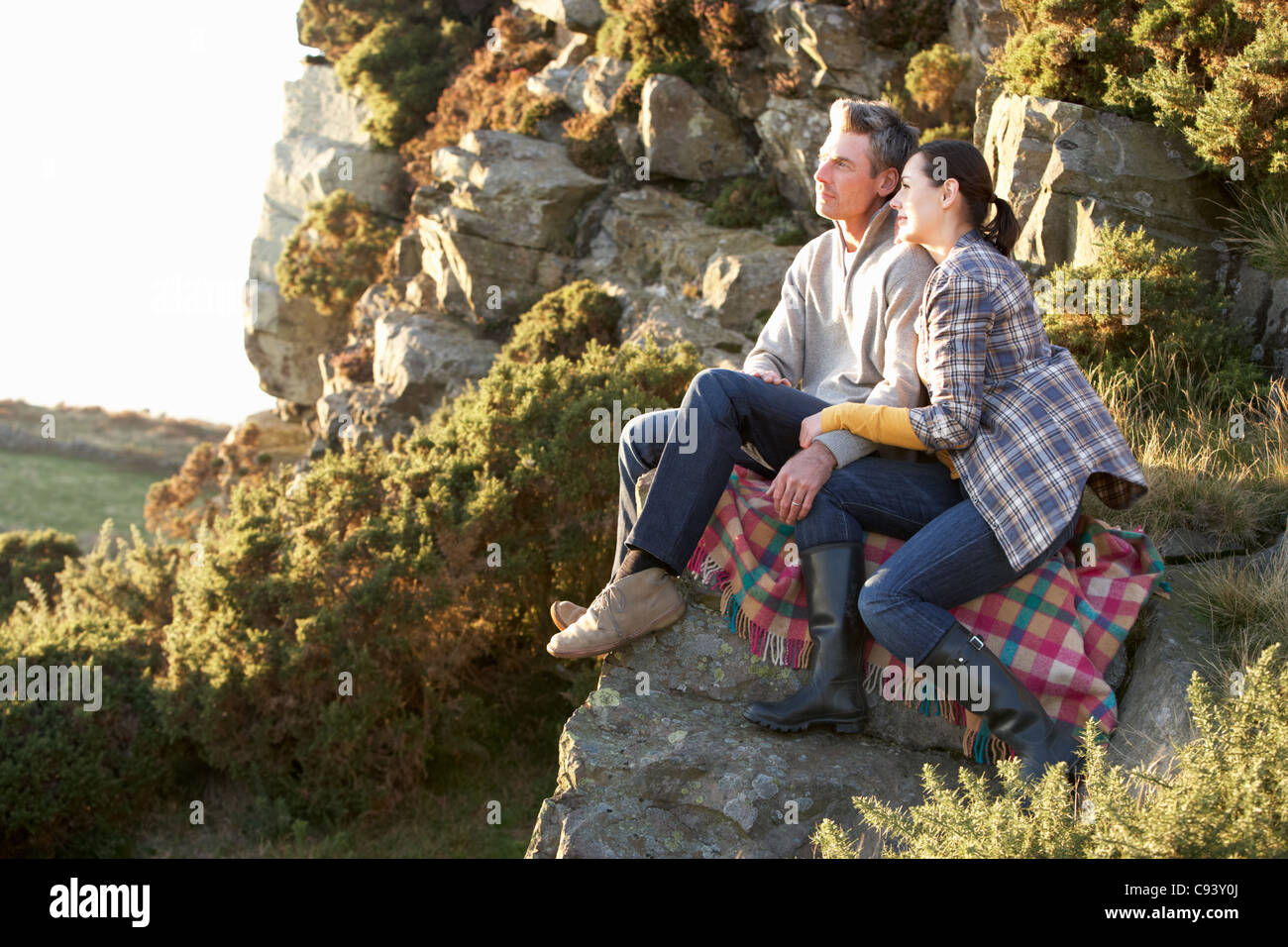 Couple in countryside Stock Photo - Alamy