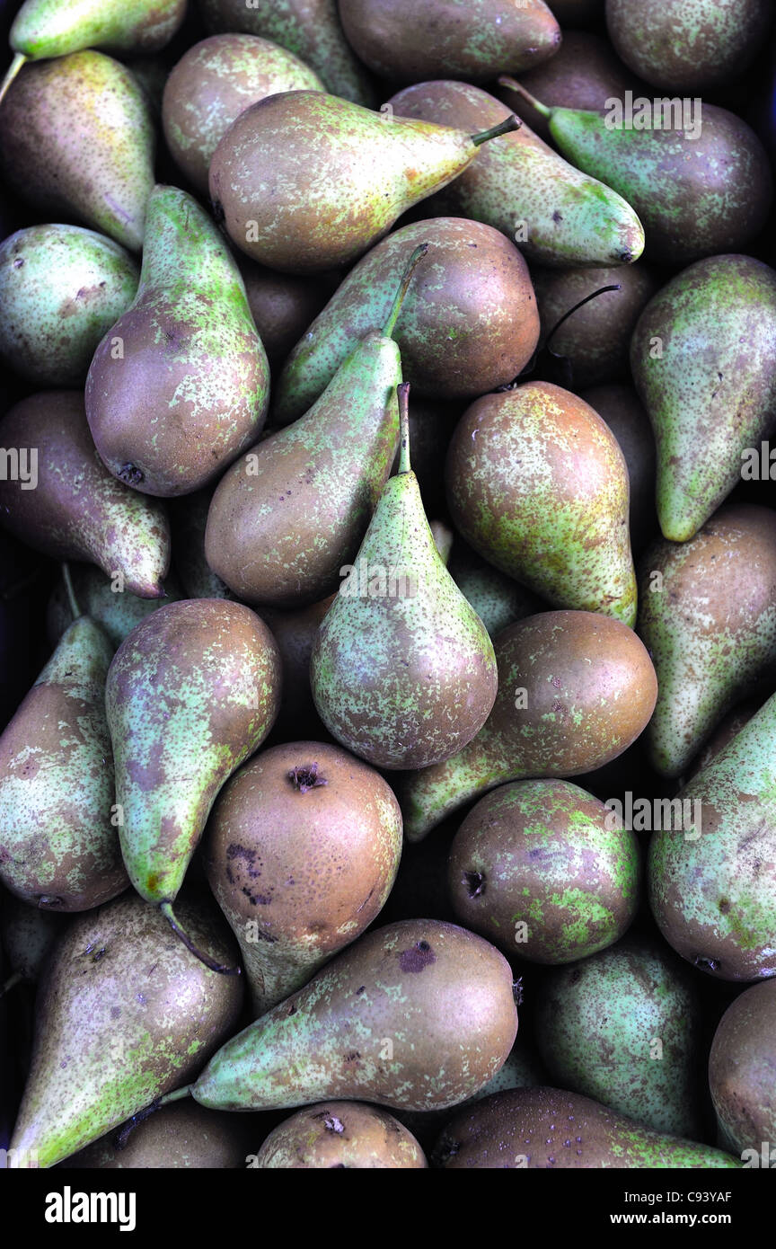 A box of pears outside a fruit shop Stock Photo - Alamy