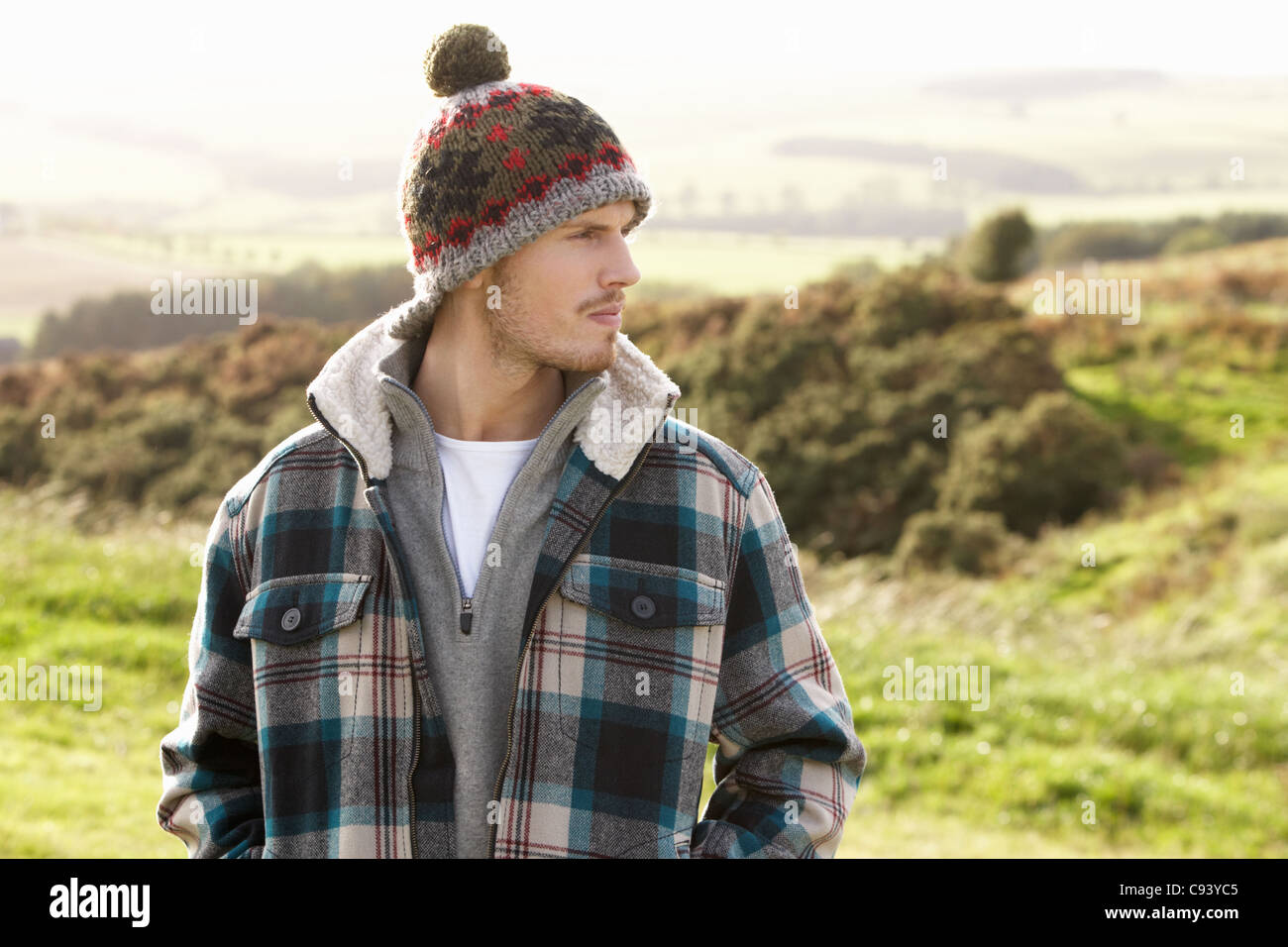 Young man in the country Stock Photo - Alamy