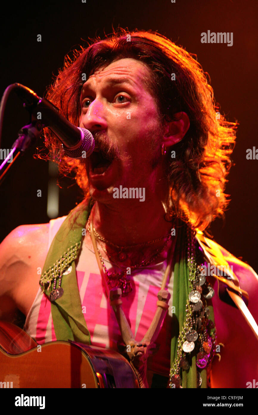 Gypsy punk band Gogol Bordello. Ukrainian musician Eugene Hütz Stock ...